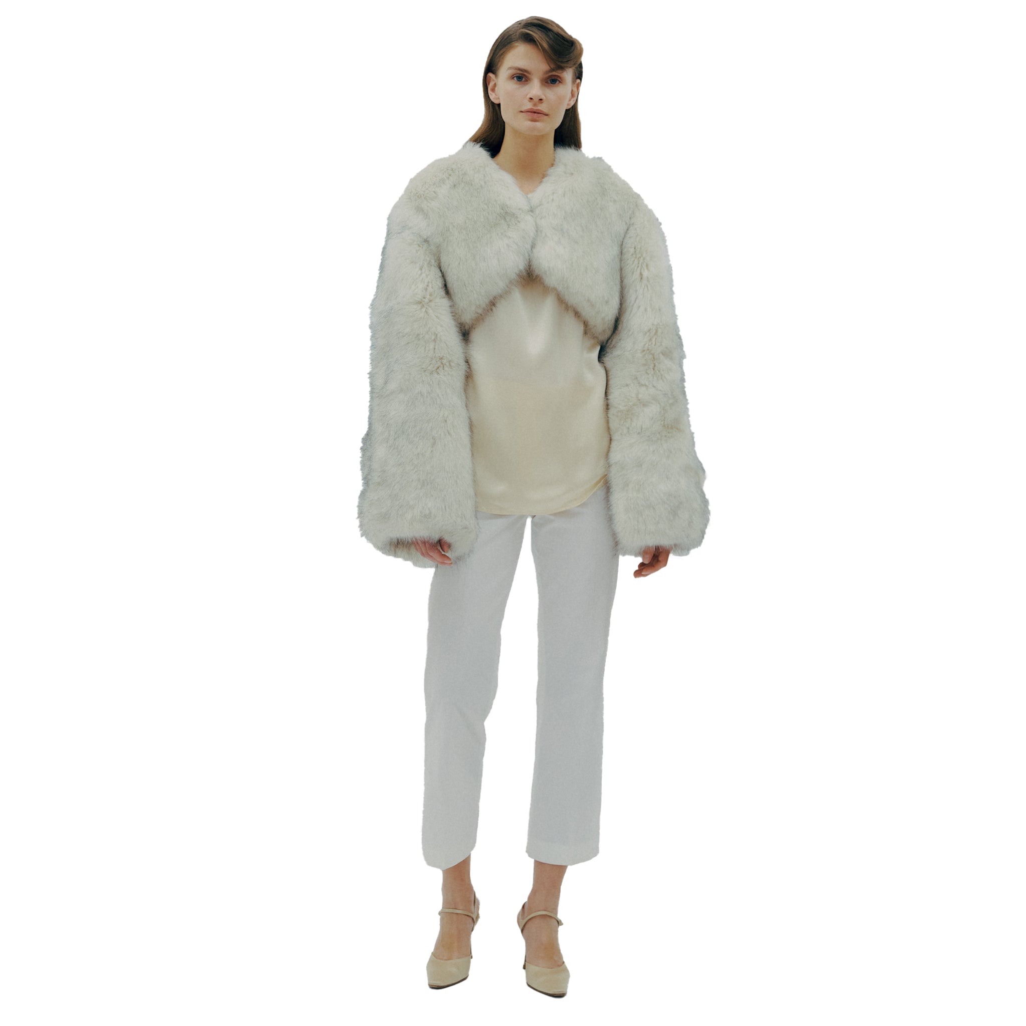 Viola Faux Fur White Bolero Jacket – Marei1998