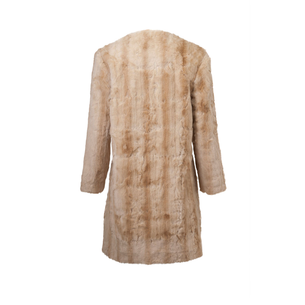 Sunflower Faux Fur Robe Coat In Golden Sugar Hue – Marei1998